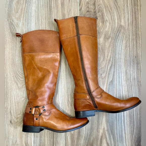 Frye | Shoes | Frye Melissa Harness Inside Zip Riding Boots Size 85 Euc ...